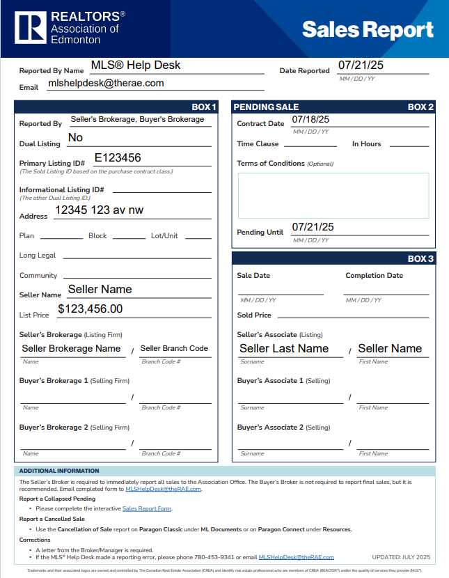Sales Report Form: Where to find it and how it works – The RAE ...